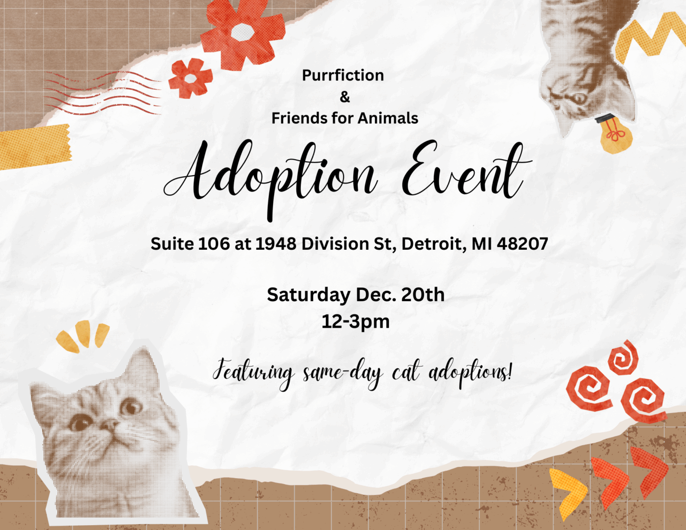 Purrfiction Detroit Adoption Event - Friends for Animals of Metro Detroit