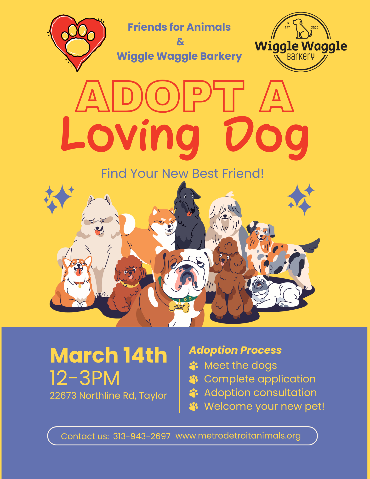 Wiggle Waggle Barkery Adoption Event - Friends for Animals of Metro Detroit