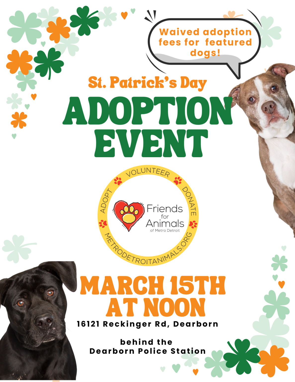 St. Patrick's Adoption Event - Friends for Animals of Metro Detroit